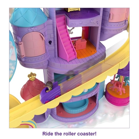 Amazon | Toys | New Set Polly Pocket Rainbow Theme Park Kids Big Full ...